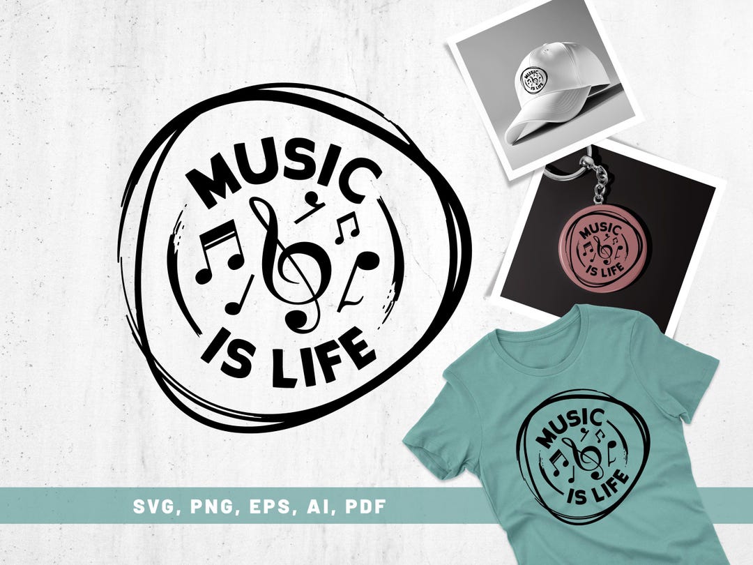 Music is Life Svg Png Eps, Musician Shirt, Musician Gift, Music Fan Svg ...