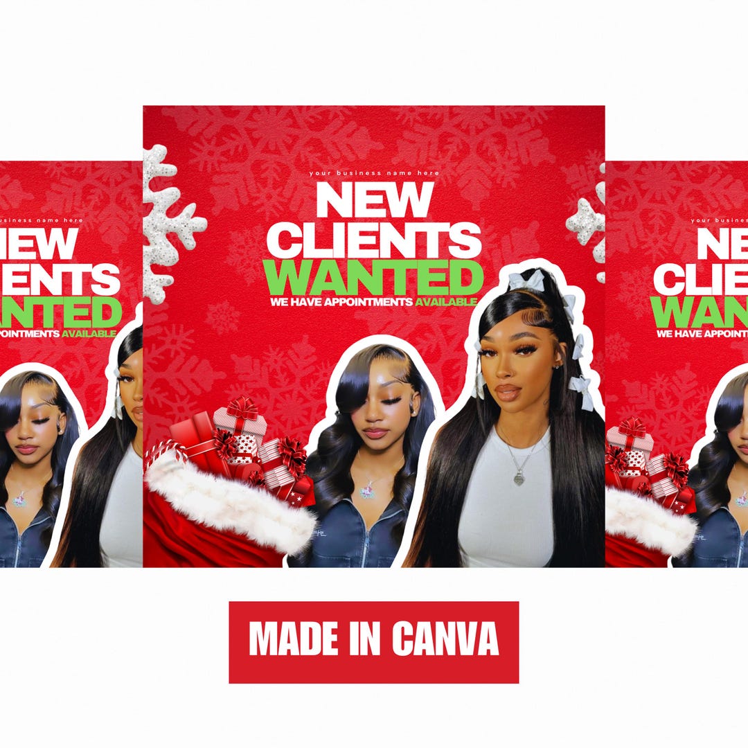 Editable December Flash Sale Flyer, Wig Install Flyer, Wig Specials ...