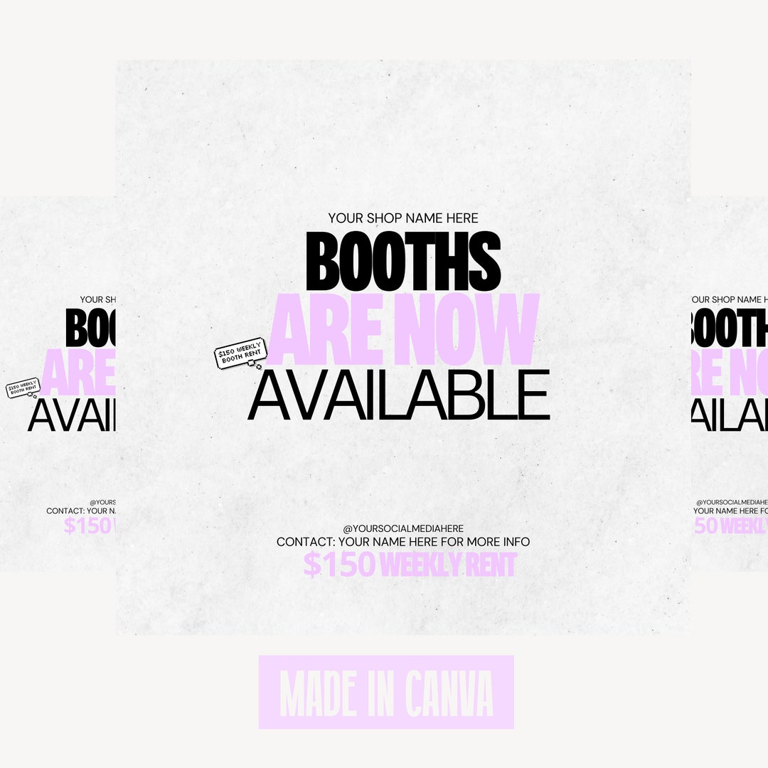 Booths Available Flyer, Booths Now Open Flyer, We Have Booths Available ...
