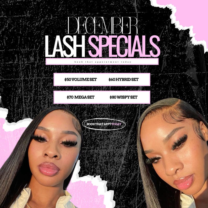 Christmas Lash Sale Flyer, DIY Lash Extensions Flyer, Beauty Lash Deals ...