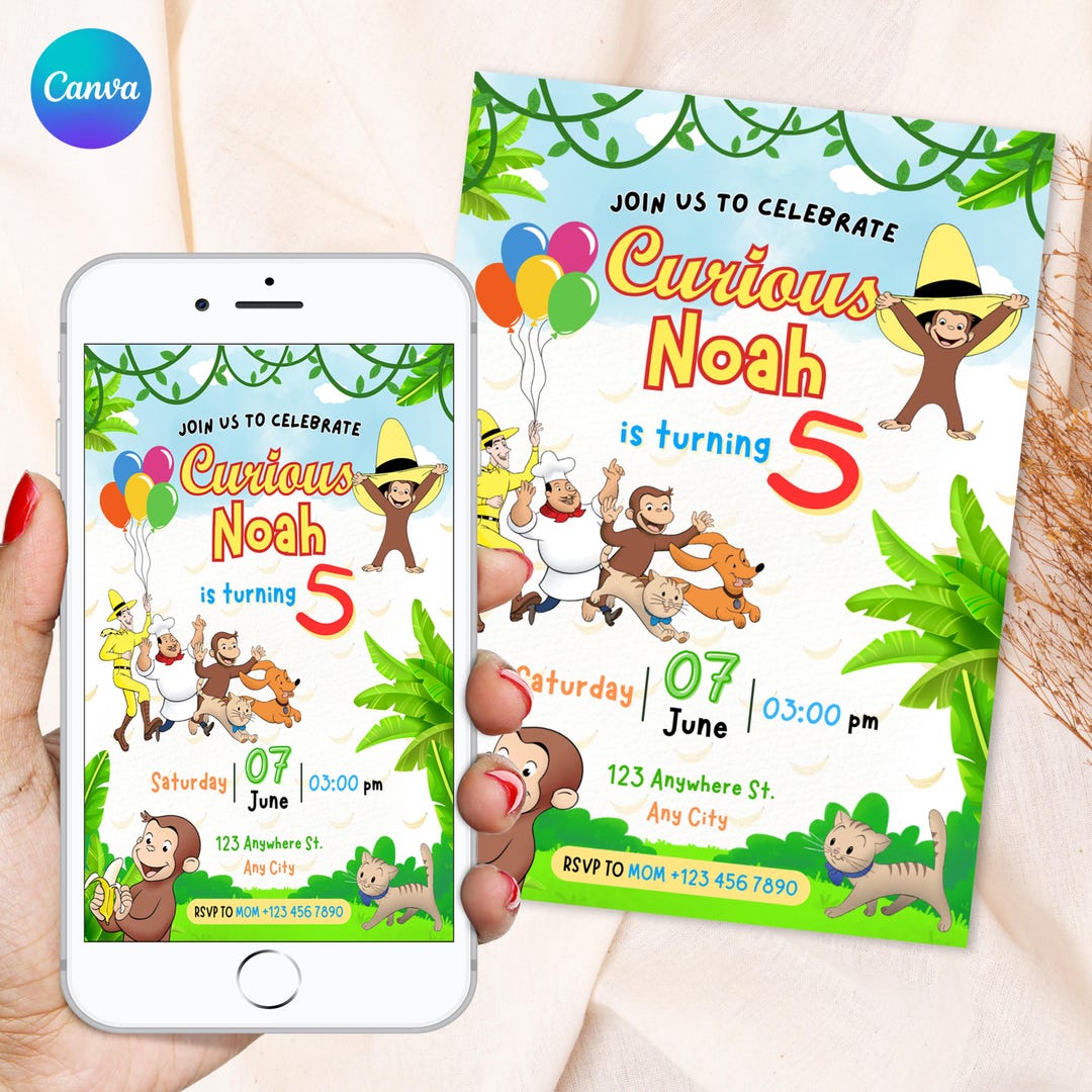 Monkey Birthday Invitation, Monkey Birthday Party, Boy or Girl ...