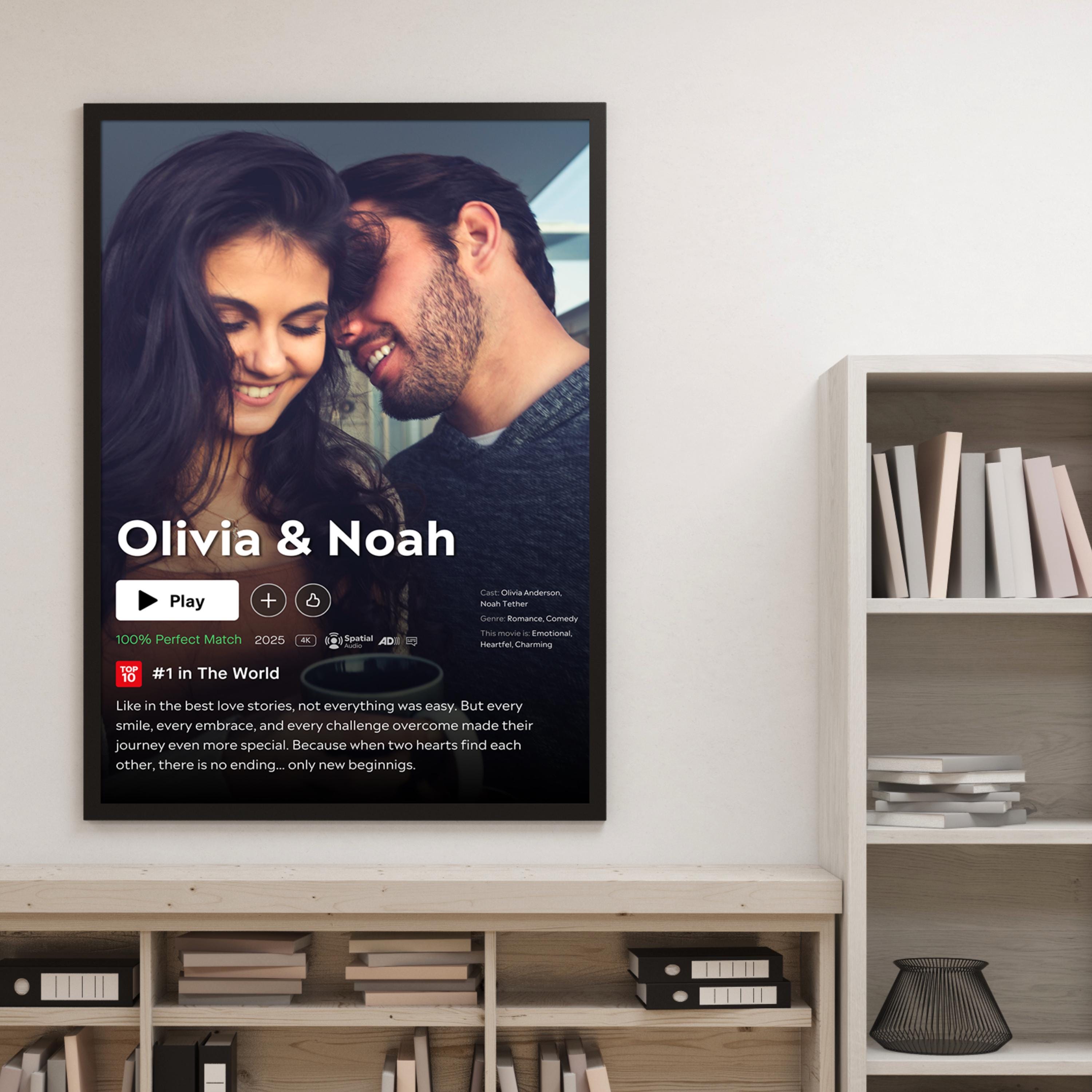 Custom Movie Poster, Personalized Photo Poster, Anniversary, Couples ...