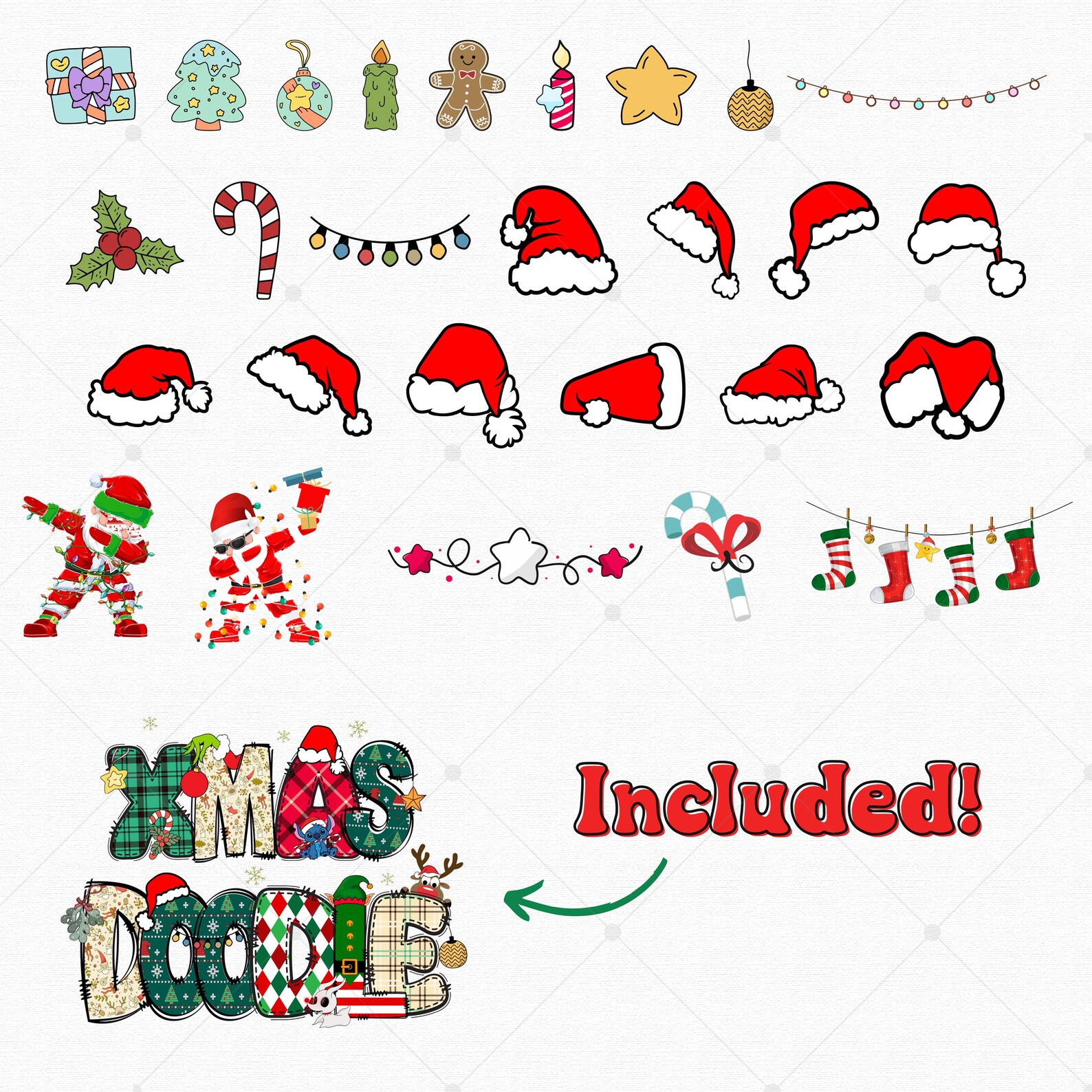 Christmas Doodle Alphabet Png Files, Christmas Letters Png, Christmas ...