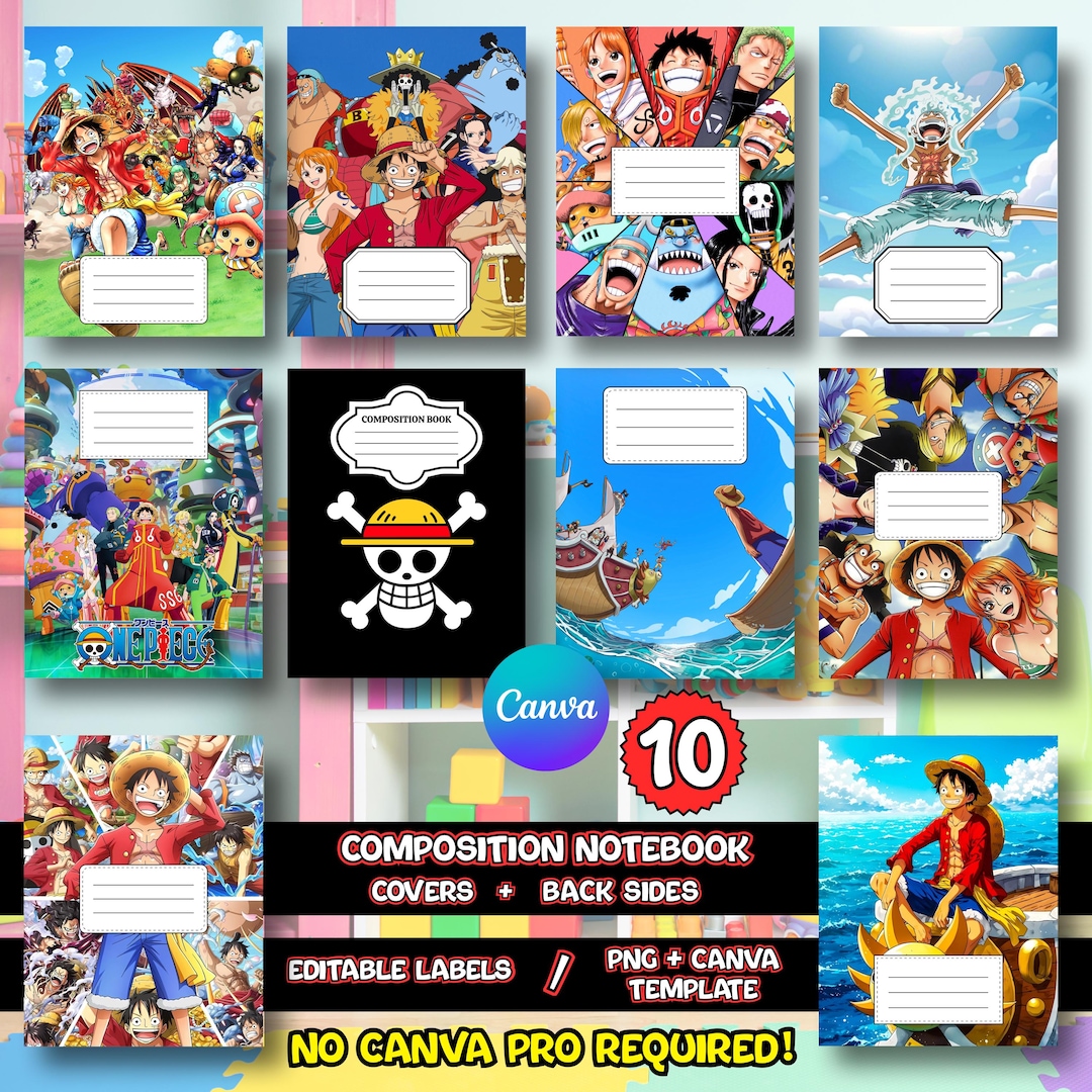 Anime Composition Notebook Covers: Printable Back to School Canva ...