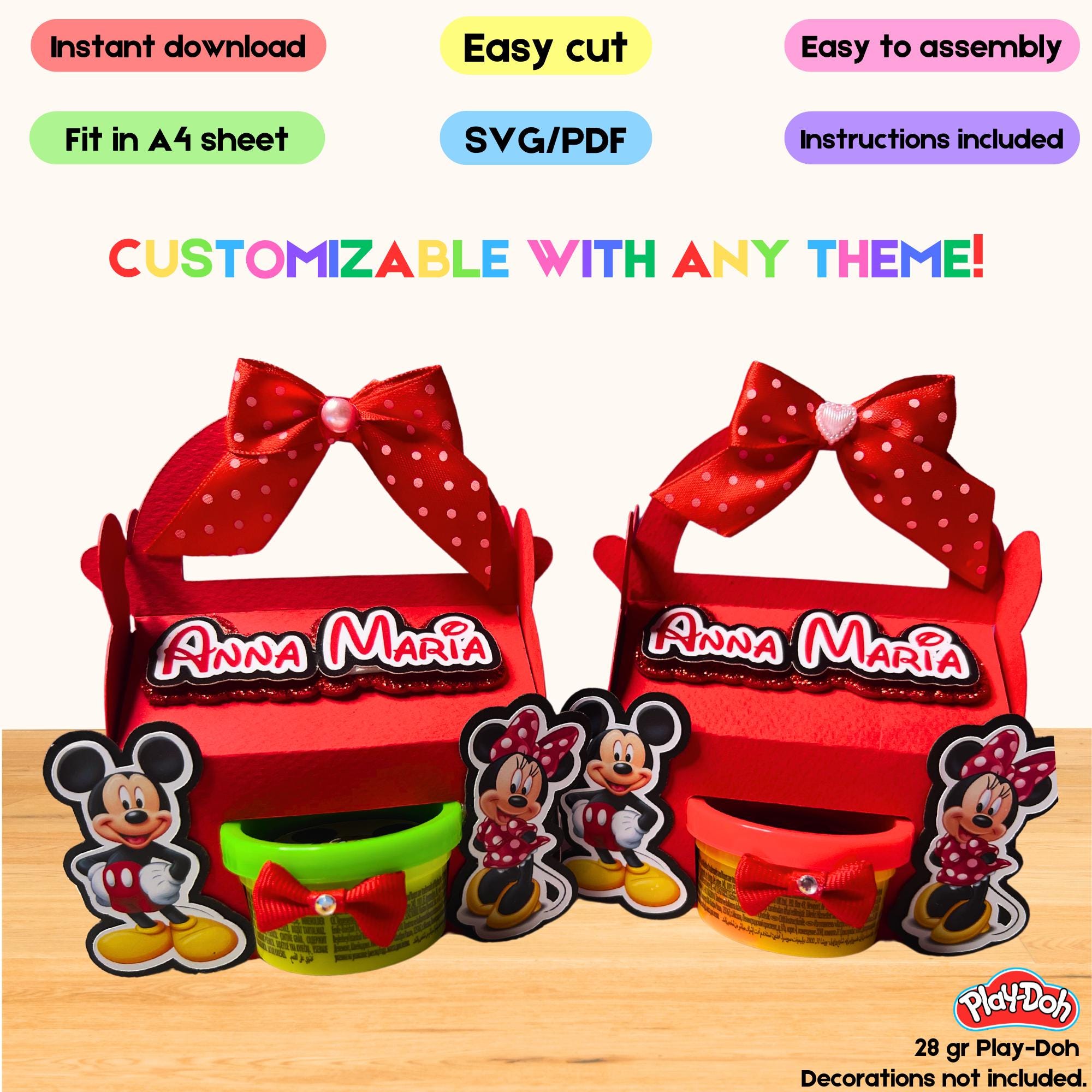 Customizable Play-doh Box Template, Stampers Box, Birthday Favor Decor ...