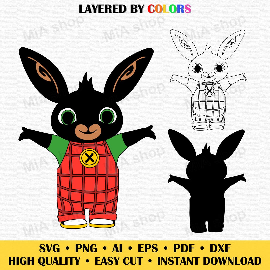 Bing SVG, Bing Bunny SVG, Bing Cricut, Rabbit Bing SVG, Bing Bunny ...