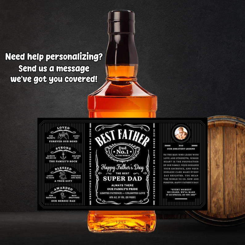 Personalized Whiskey Label: Vintage Black Label Design, Custom Bottle ...