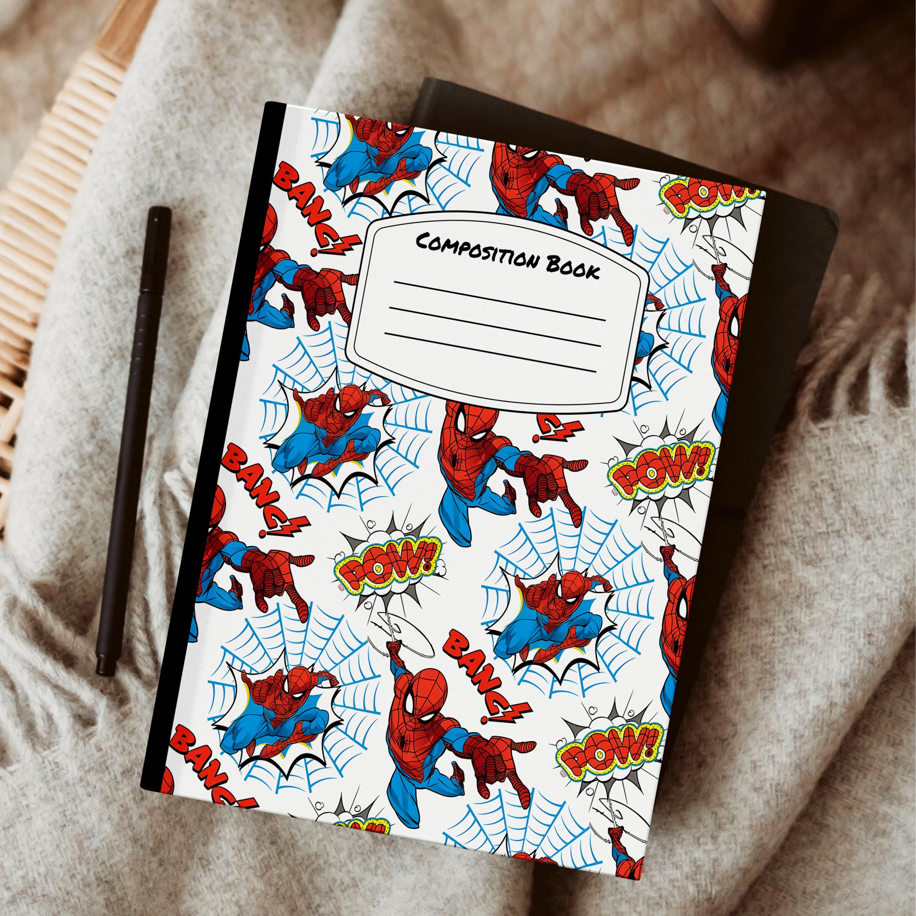 Superheroes Composition Notebook Covers, Printable Back to School Canva ...