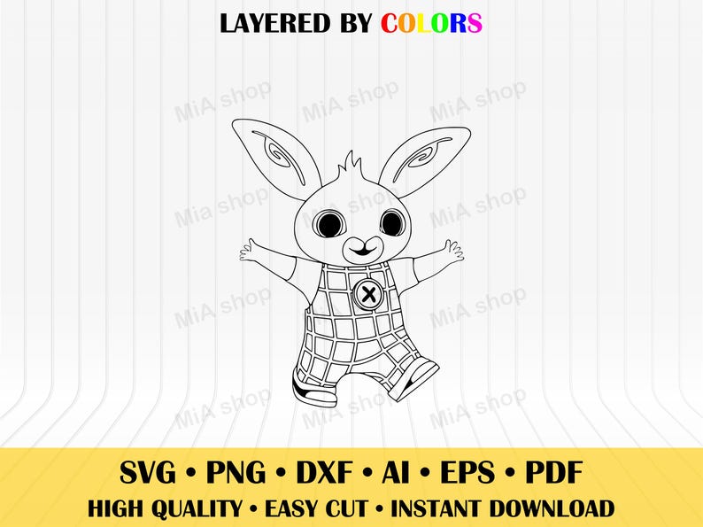 Bing SVG, Bing Bunny SVG, Bing Cricut, Bing Rabbit SVG, Bing Bunny ...
