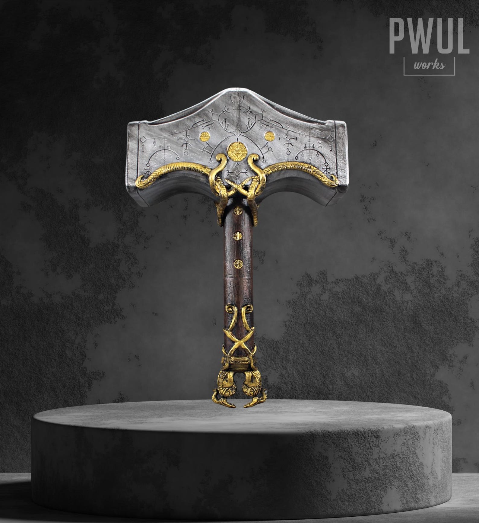 3D Kratos Mjölnir Hammer Replica - God of War Ragnarok, Full Size (45cm ...