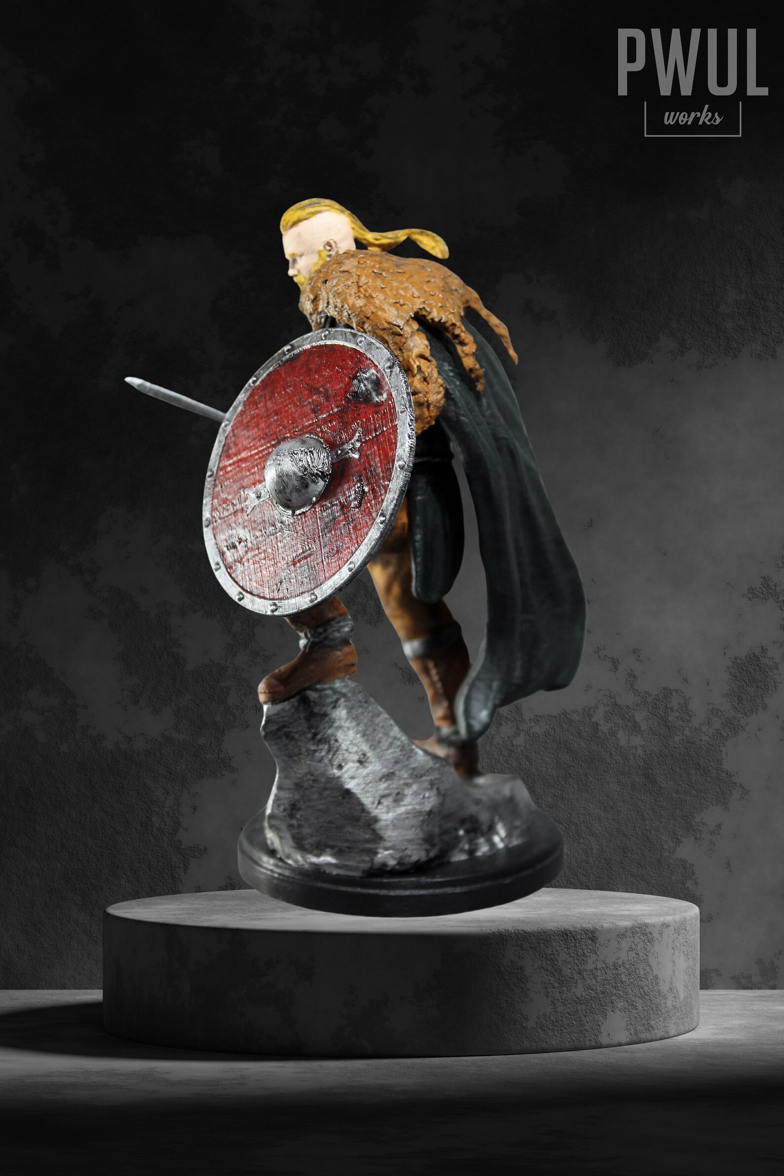 Hand-painted Ragnar Lothbrok Figurine: 3D Printed Viking Decor (18 Cm ...