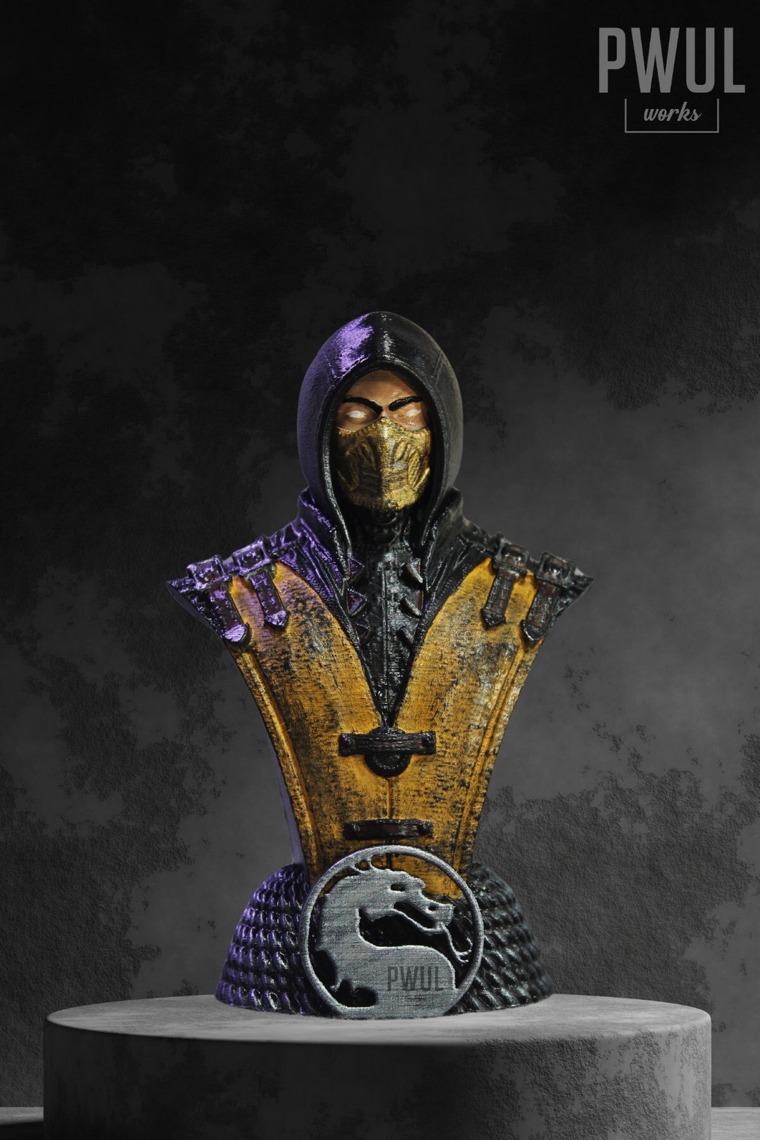 Scorpion Mortal Kombat Bust Statue Action Figure Desktop Decoration - Etsy