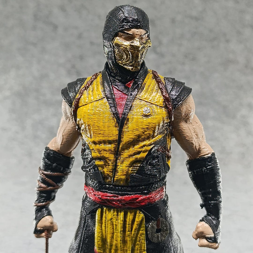 Scorpion Mortal Kombat Figure – 3D Printed, 25cm Handmade Collectible ...