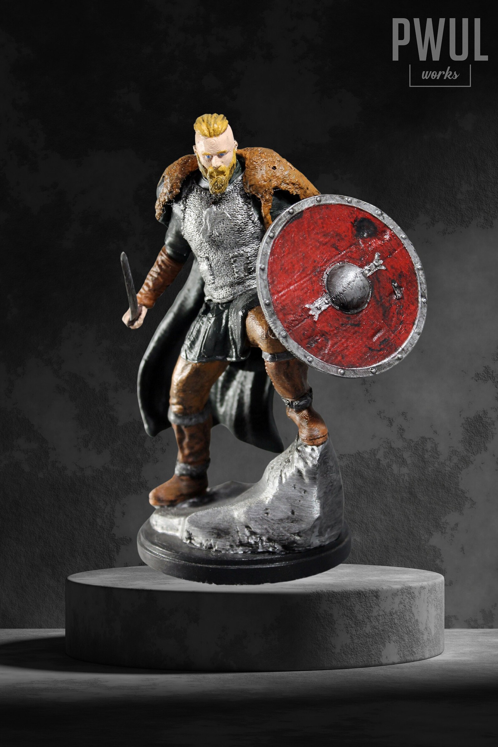 Ragnar Lothbrok 3D Printed Figurine, Hand-painted 18 Cm Viking Decor ...