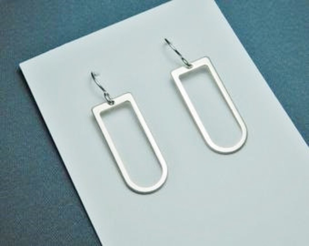 D Hoop Silver Earrings/ Sterling Silver Ear Wires/ Wife/ - Etsy