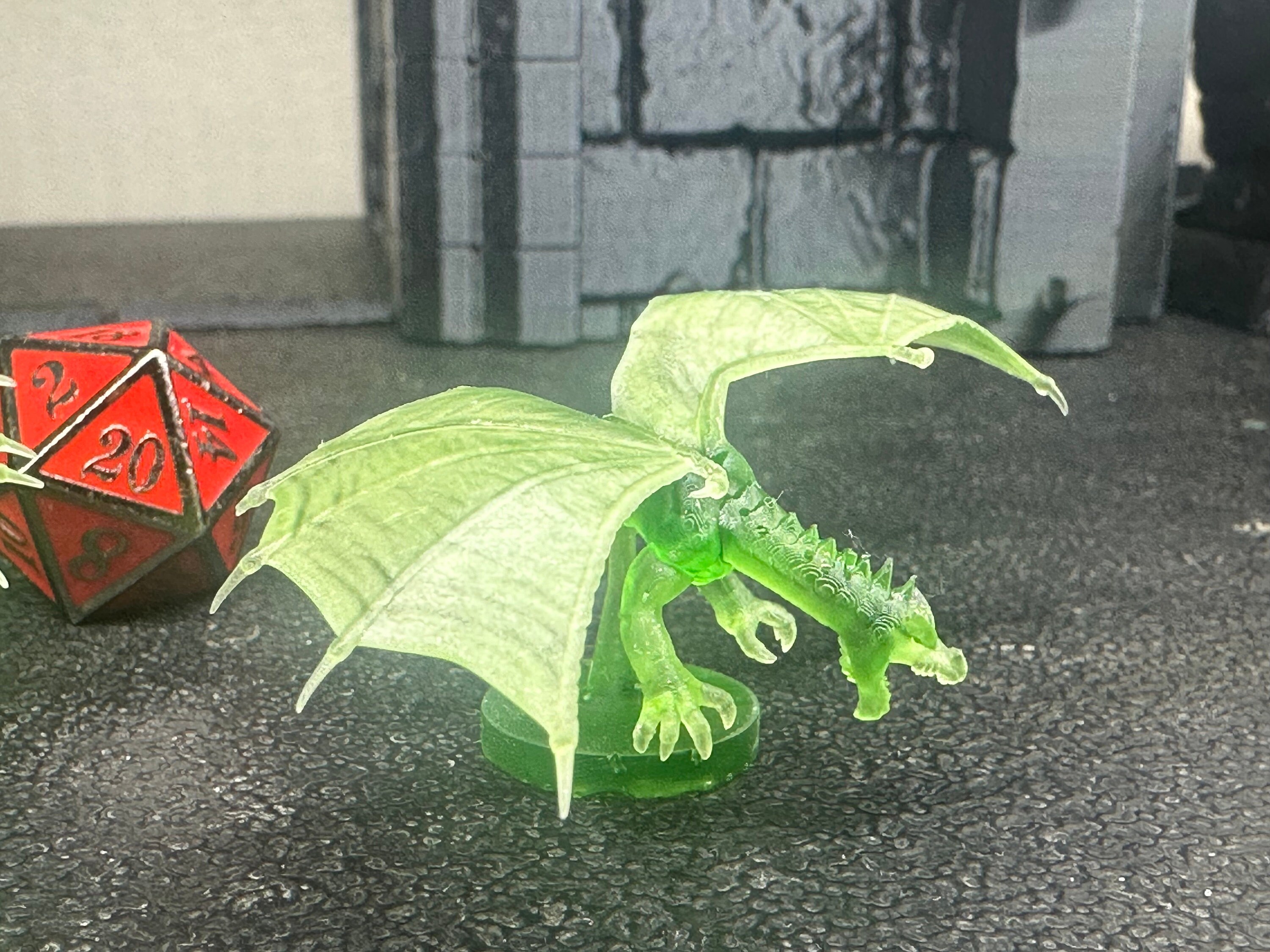 Green Dragon Wyrmling Miniature Terrestrial & Flying Dnd 3D Printed ...