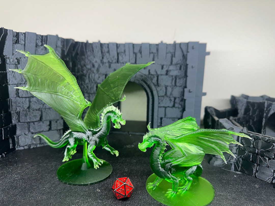 Adult Green Dragon Miniature Terrestrial & Flying Dnd 3D Printed ...