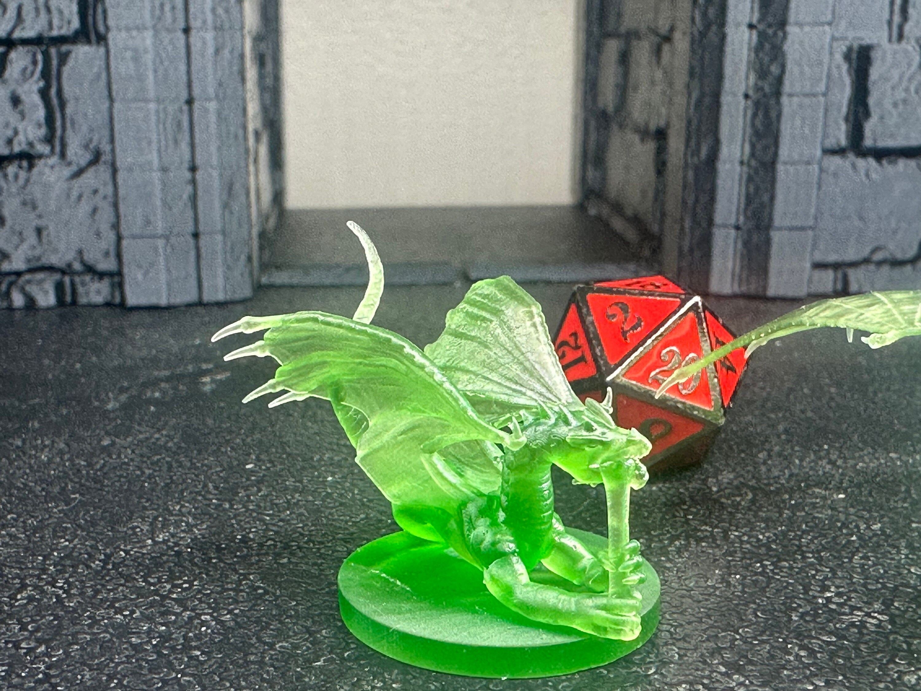 Green Dragon Wyrmling Miniature Terrestrial & Flying Dnd 3D Printed ...