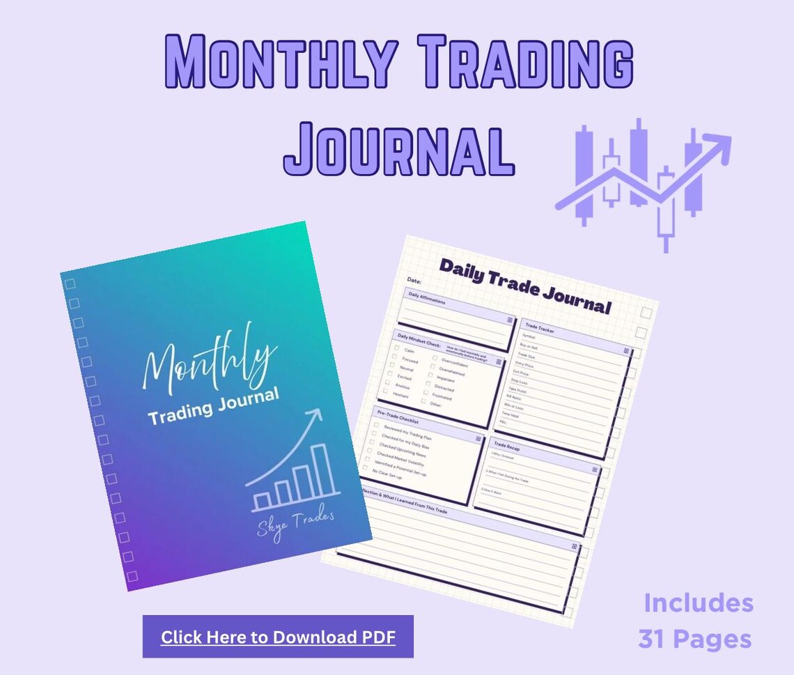 Monthly Trading Journal | Digital Download - Etsy
