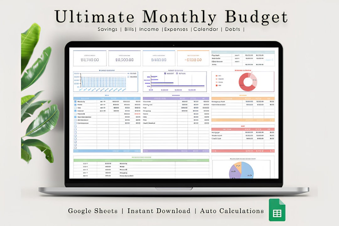 Monthly Budget Spreadsheet Google Sheets Budget Template, Monthly ...