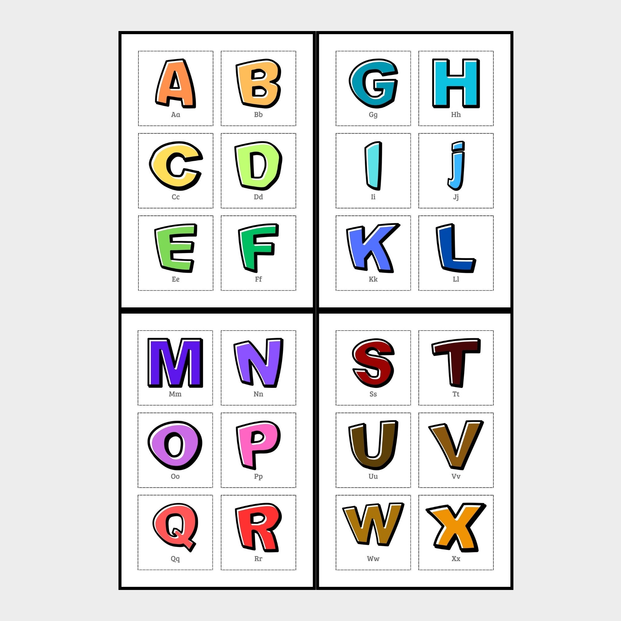 Alphabet Flashcards, Educational Cards, A-Z Cards, ABC, Alphabet ...
