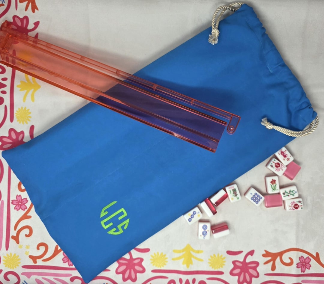 Personalize Drawstring Rack Bag Mahjong Mah Jongg Custom Monogram Fits ...