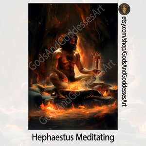 Hephaestus Print, Vulcan, Greek God of Smithing, Dark Art - Etsy
