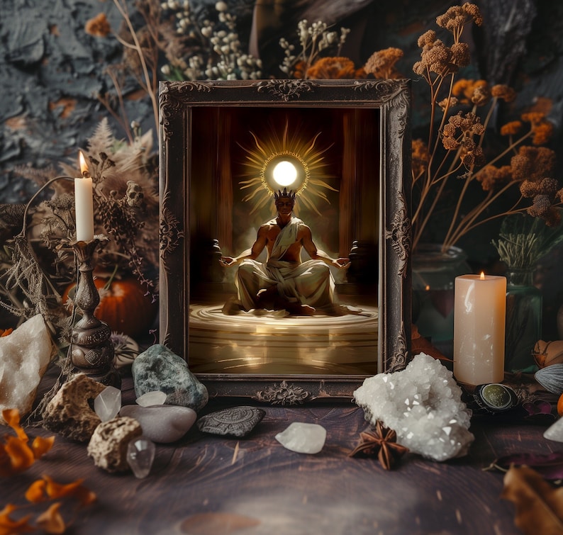 Apollo Meditating, God Print, Greek Deity, Occult Poster, Witchcraft ...