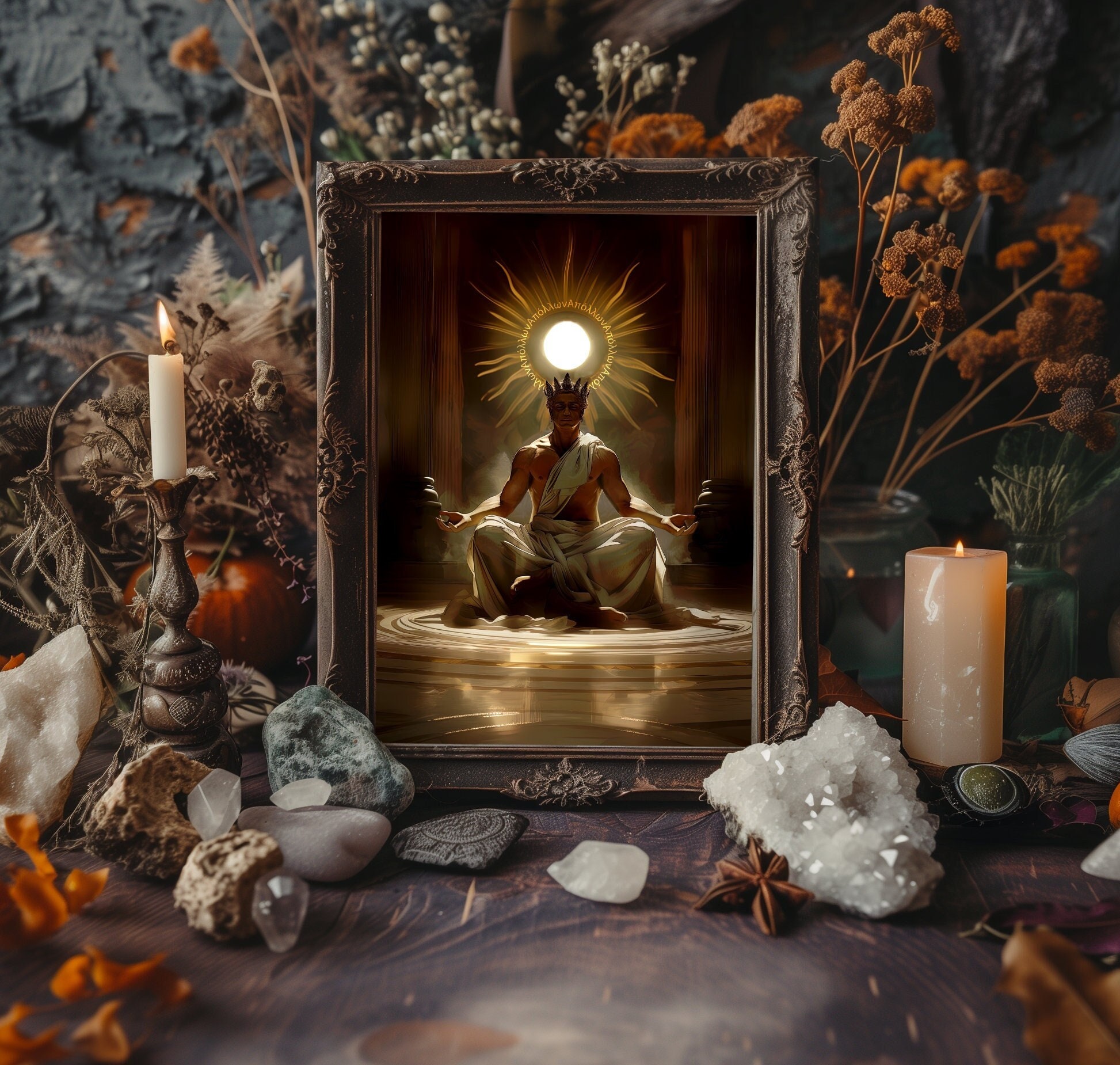 Apollo Meditating, God Print, Greek Deity, Occult Poster, Witchcraft ...