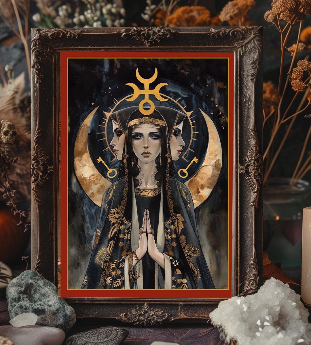 Hecate Goddess Art Print: Greek Prayer Icon, Witchcraft Decor - Etsy