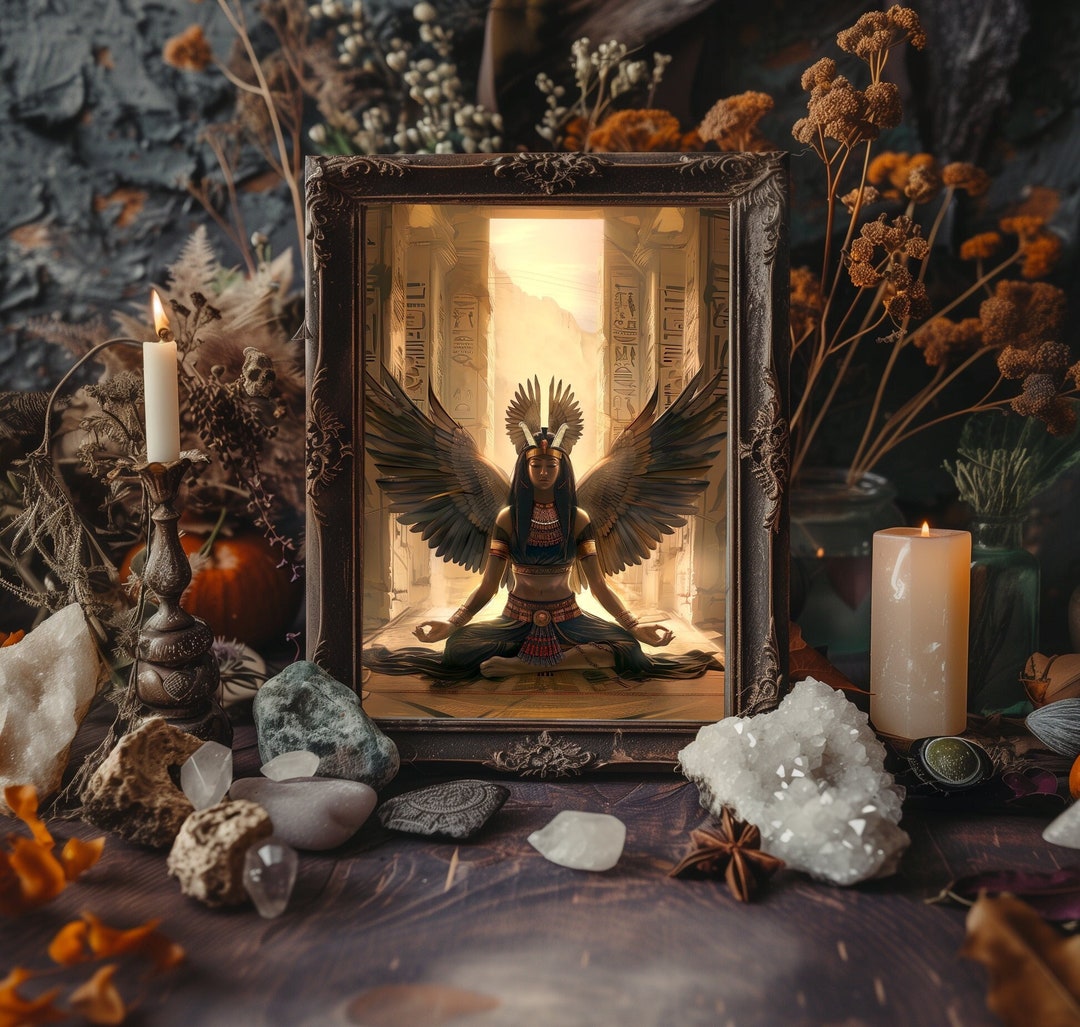 Ma'at, Meditating Goddess Print, Egyptian Deity, Maat, Truth Goddess ...