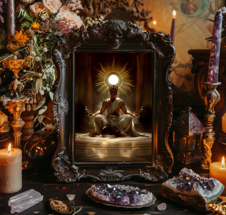 Apollo Meditating, God Print, Greek Deity, Occult Poster, Witchcraft ...