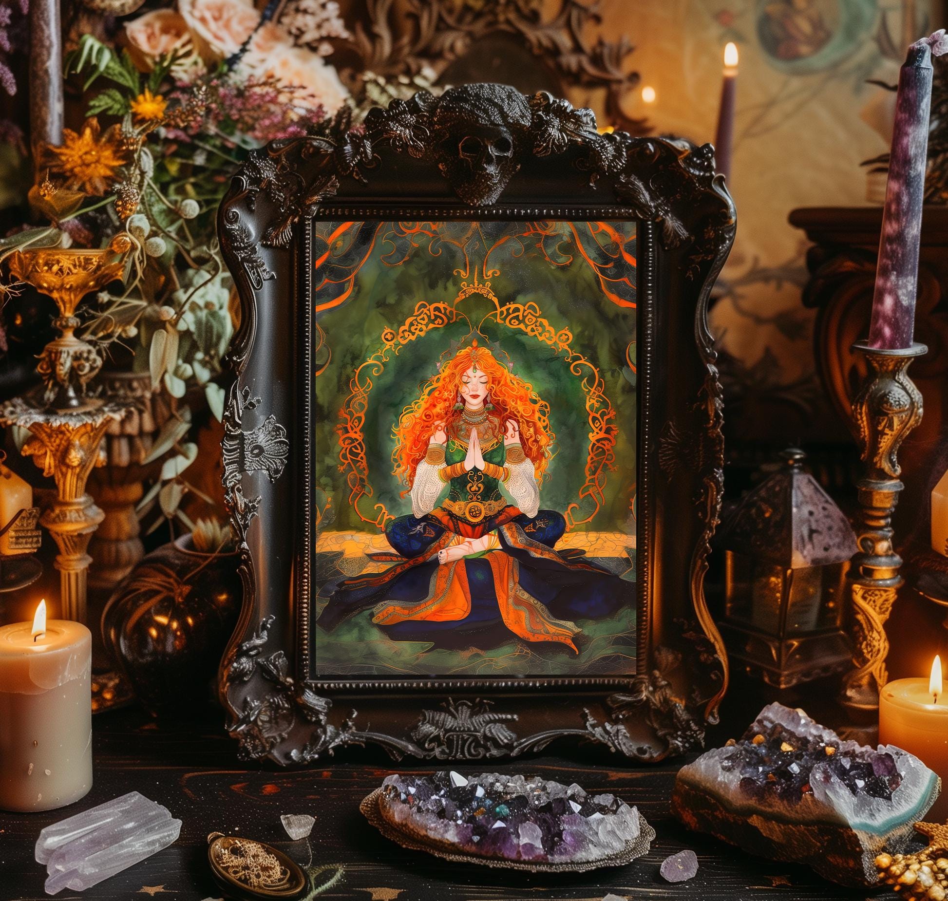 Brigid Goddess Art Print, Celtic Irish Mythology, Occult Vintage Decor ...