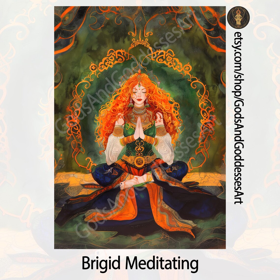 Brigid Goddess Art Print, Celtic Irish Mythology, Occult Vintage Decor ...