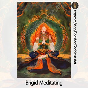 Brigid Meditating Goddess Print, Celtic Goddess, Irish, Occult Poster ...