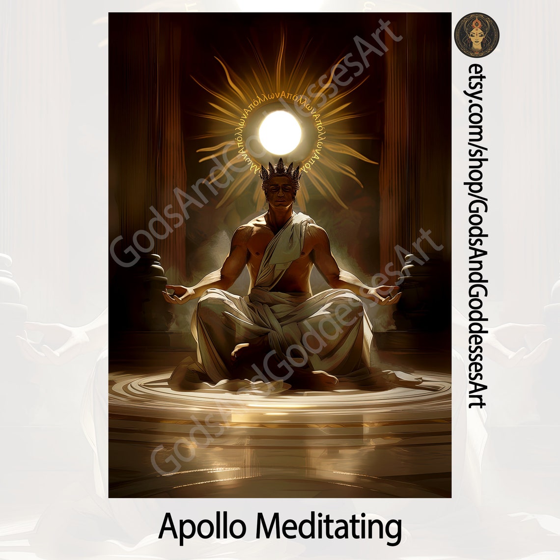Apollo Meditating, God Print, Greek Deity, Occult Poster, Witchcraft ...