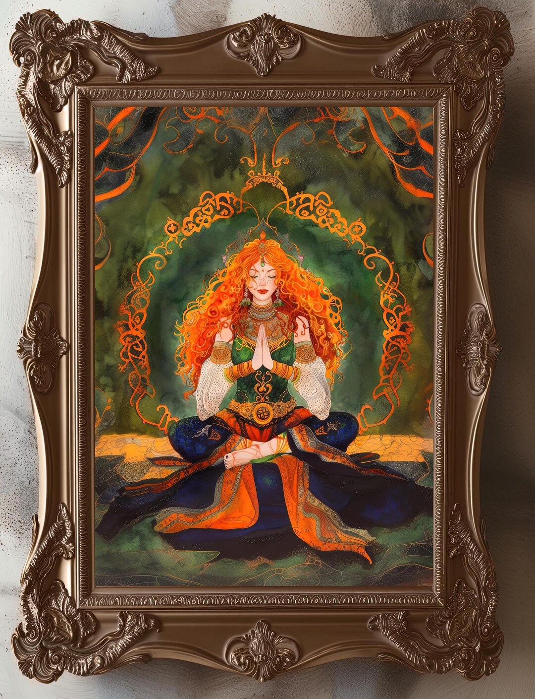 Brigid Meditating Goddess Print, Celtic Goddess, Irish, Occult Poster ...