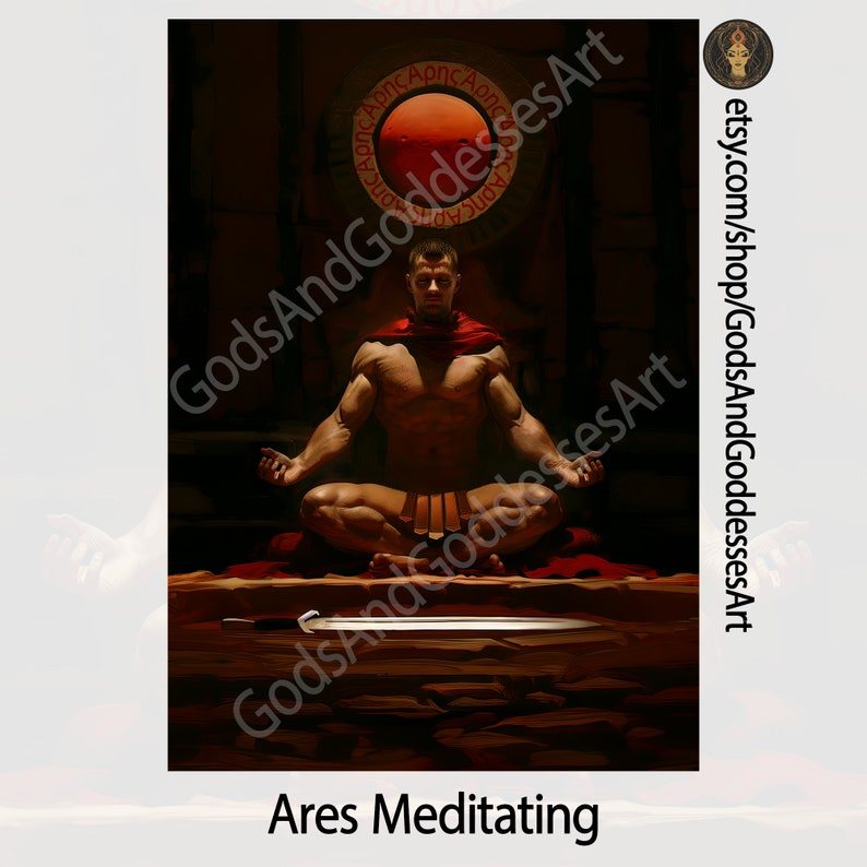 Ares Meditating, Mars, God Print, Greek Deity, Occult Poster ...
