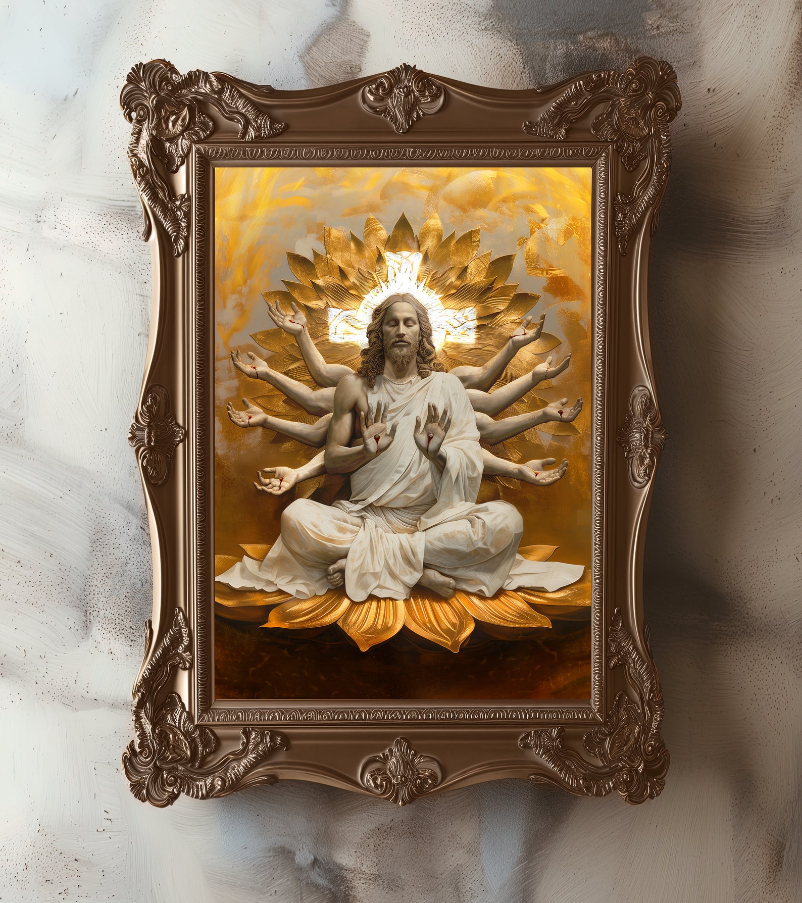 Tantric Christ Art Print: Gnostic Jesus, Yoga Meditation Poster - Etsy