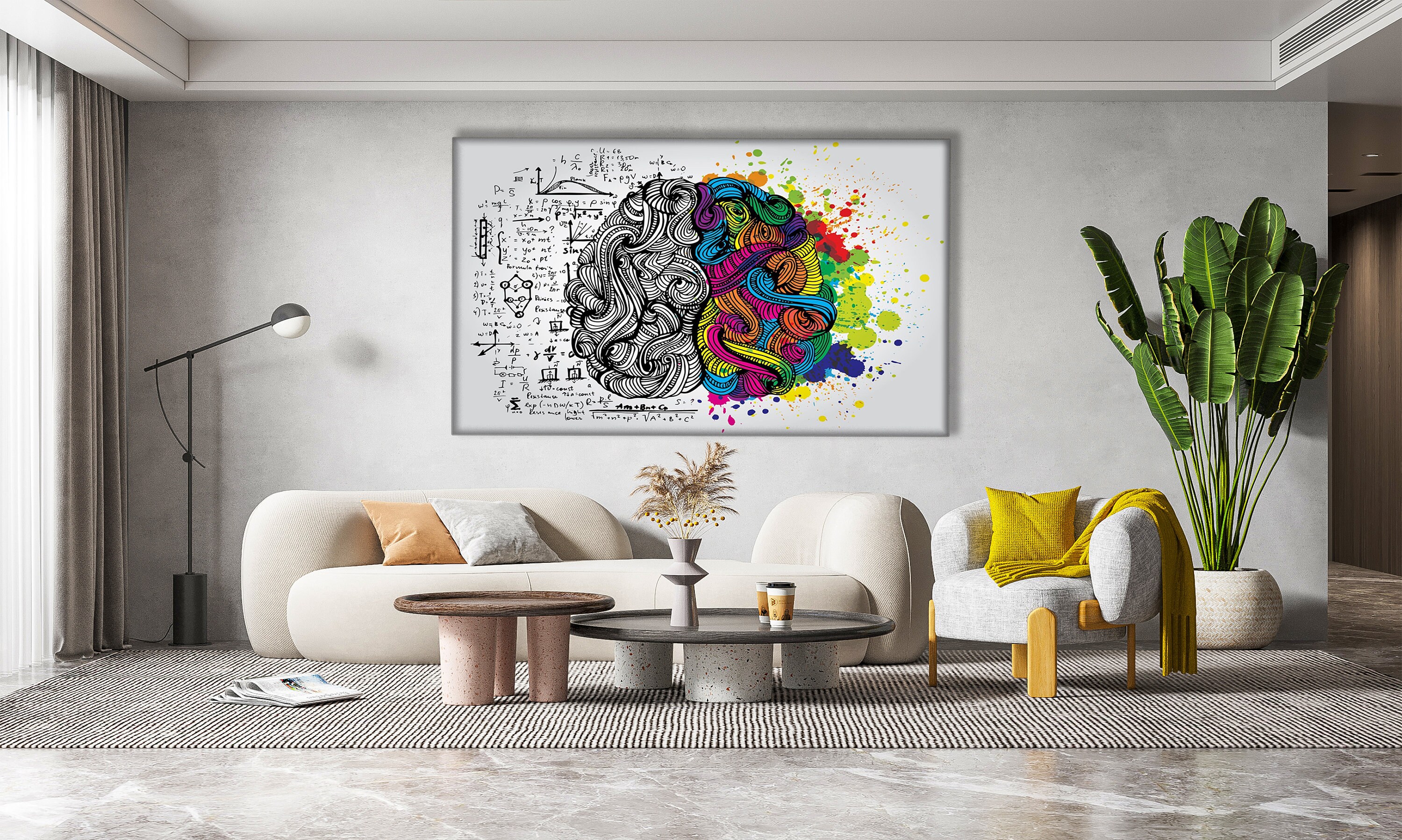 Psychology Wall Art, Brain Anatomy Art, Colorful Right&left Brain Print ...