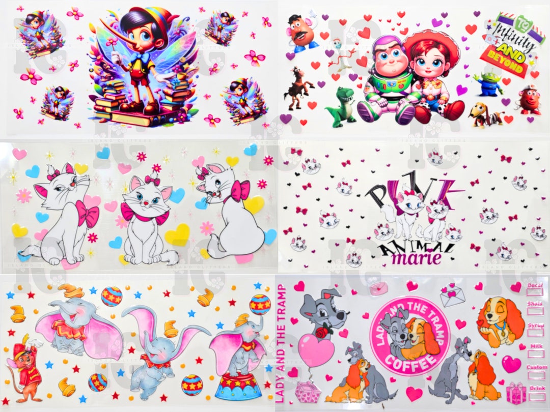 CARTOONS Cartoon Cup Wraps Valentine's Day Cup Wraps Vday Cup Wraps Cat ...