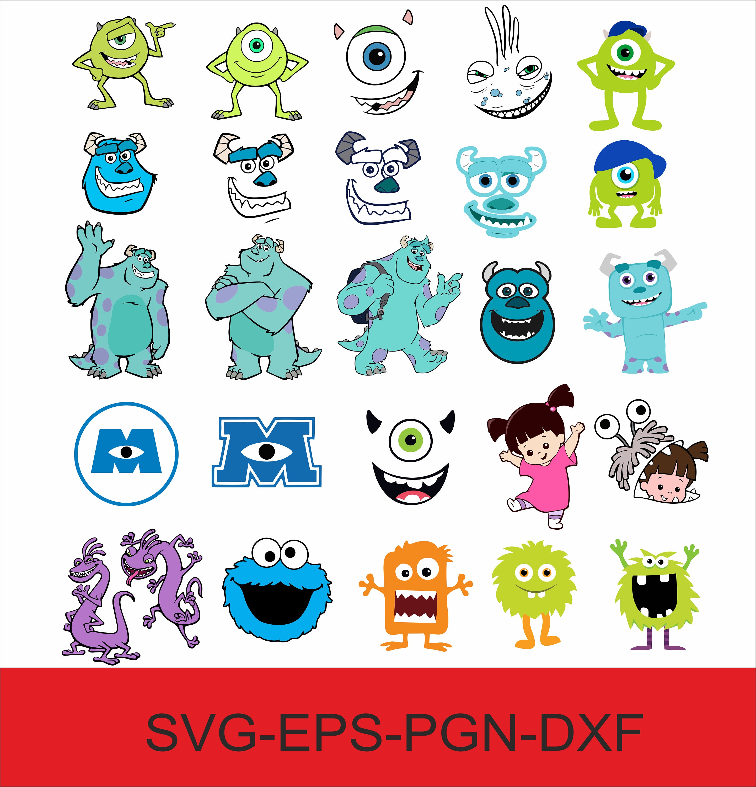 Monsters Svg, Characters SVG, Cut Files for Cricut, Png - Etsy