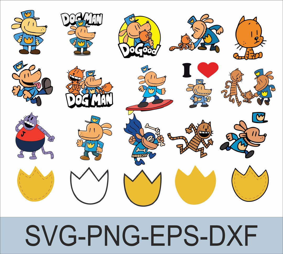 Dog Man SVG & PNG Bundle: Party Decor, Cake Topper (digital Files) - Etsy