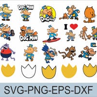 Dog Man Characters PNG Bundle - 4 HD Images, 300 DPI, Transparent ...