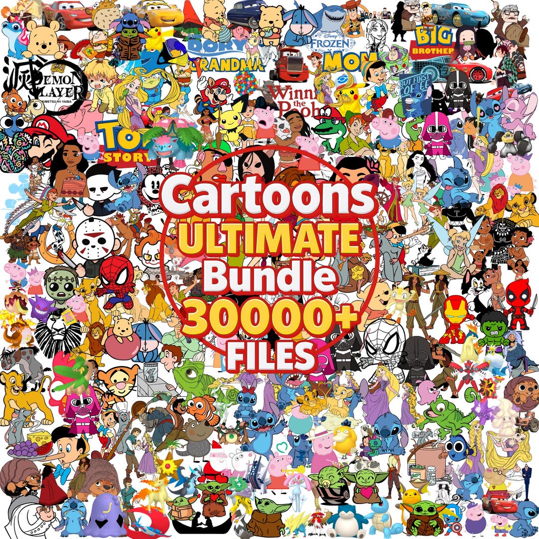 30000+ Cartoon Svg Bundle All Files in Entire Shop Svg Png Font Mega ...