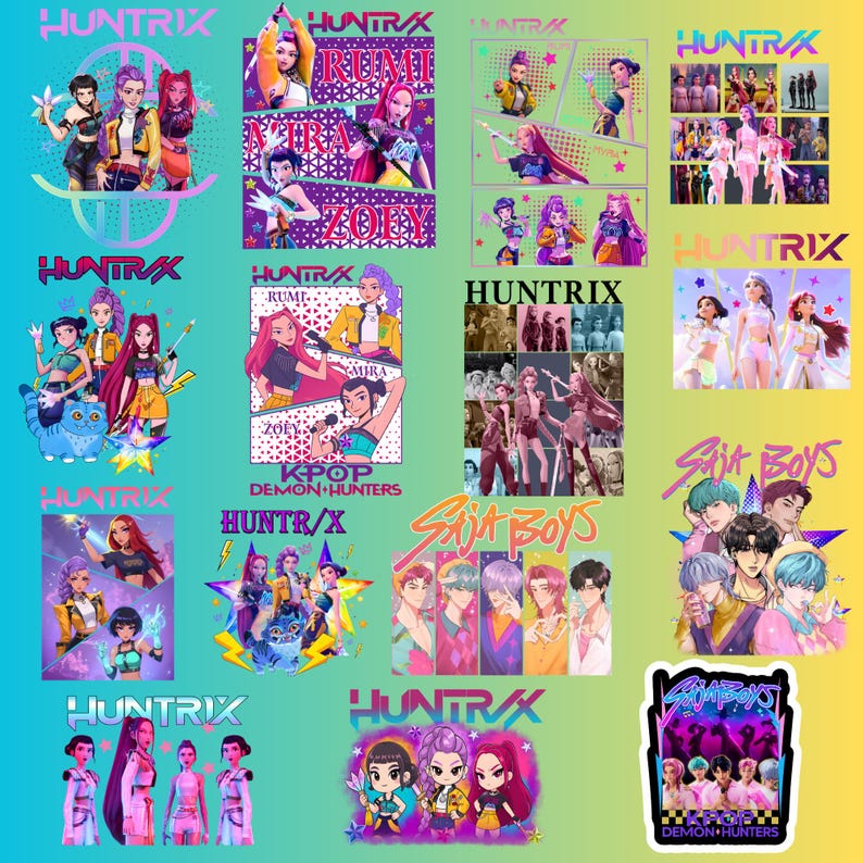 Kpop Clipart PNG SVG Bundle, Huntrix Alphabet, Demon Hunters (digital ...