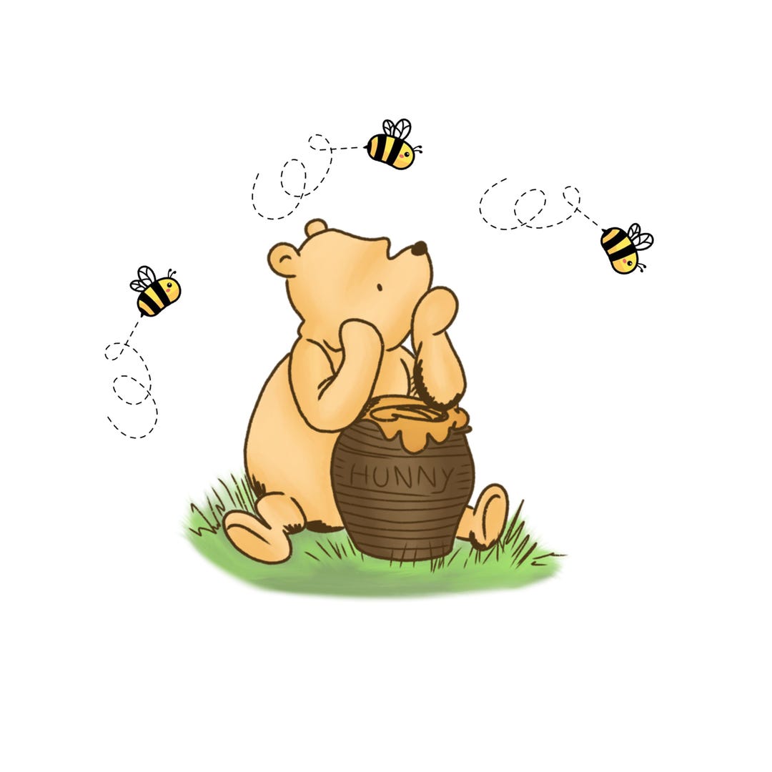 Winnie the Pooh With Bees PNG SVG: Family Vacation Design (digital ...