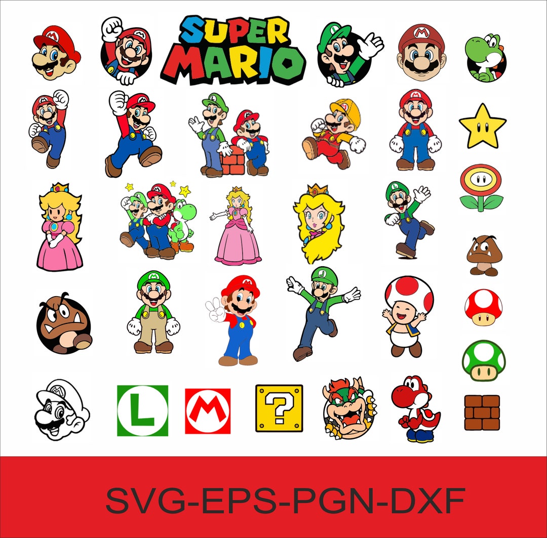 Super Mario SVG Bundle for Cricut and Sublimation, Mario Cut Files ...