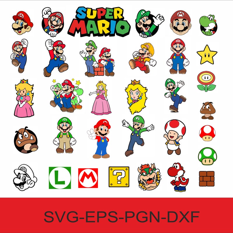 Mario Svg - Etsy