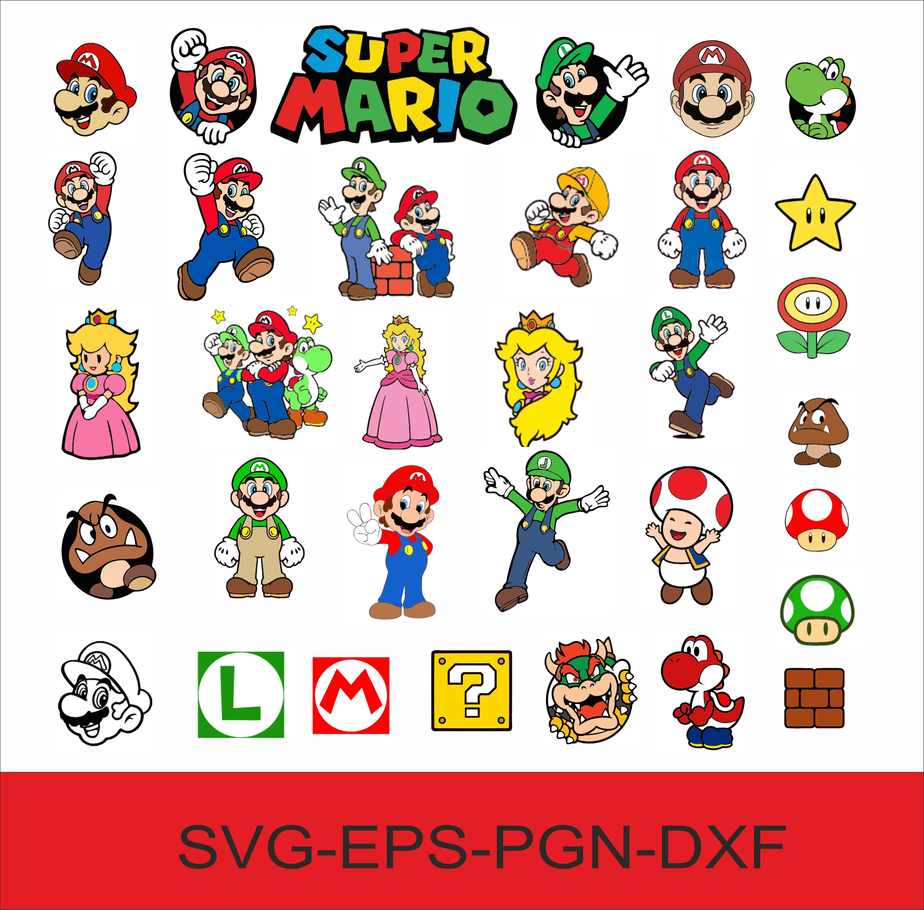 Super Mario SVG Bundle for Cricut and Sublimation, Mario Cut Files ...